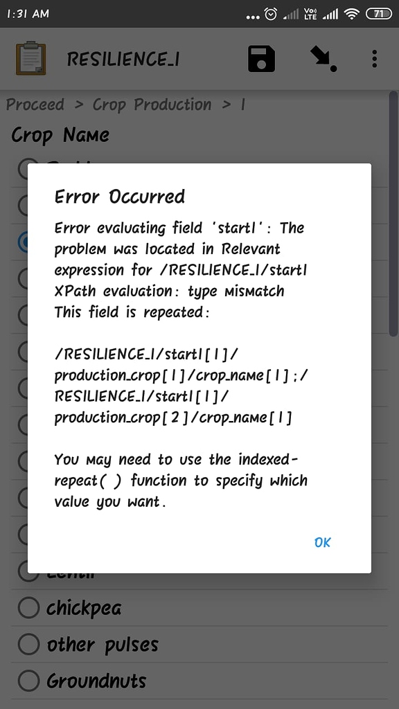 Error in Repeat Group - Support - ODK Forum