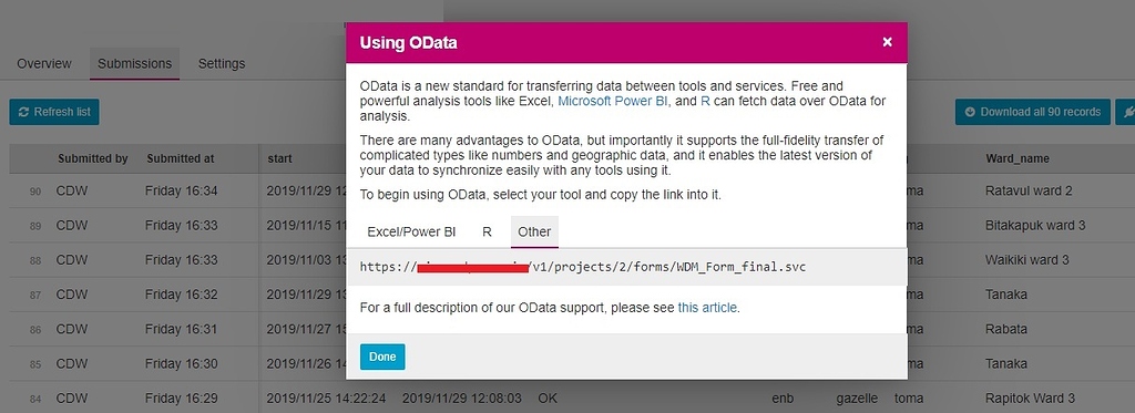 Tableau does not recognize Central v.06 OData link - Support - ODK Forum