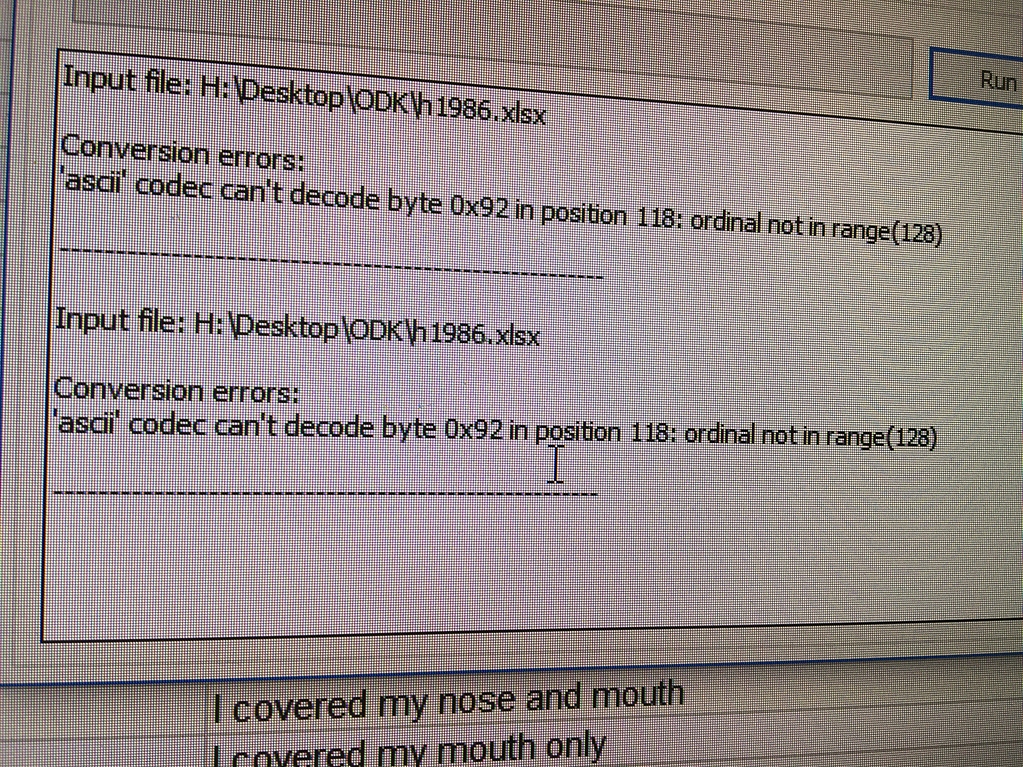 Error message in converting - Support - ODK Forum