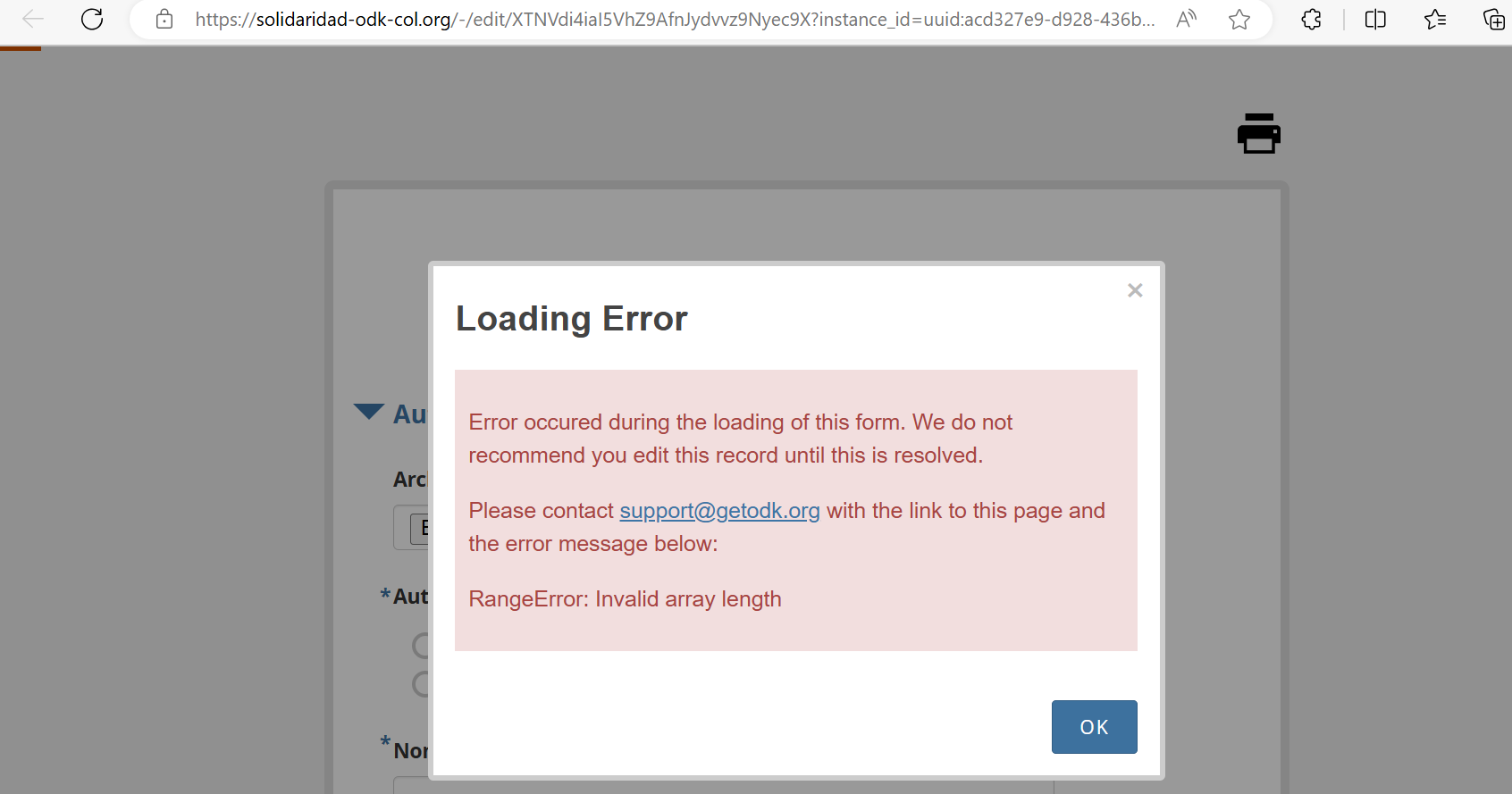 Invalid array length - Support - ODK Forum Invalid array length - Support - ODK Forum